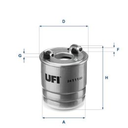 UFI Kraftstofffilter 2411100 Filtereinsatz 118mm Gewindema&szlig;M8 f&uuml;r Mercedes
