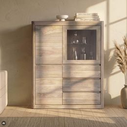 Vitrine Mango 109x40x145 wei&szlig; lackiert TORONTO #309