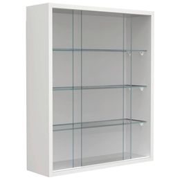 Mid.you H&auml;ngevitrine Drivalo, Wei&szlig;, Glas, Holzwerkstoff, 3 F&auml;cher, 50x60x15 cm, h&auml;ngend, Wohnzimmer, Wohnw&auml;nde, Vitrinenschr&auml;nke