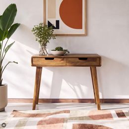 Konsolentisch Sheesham 90x40x77 natur sandgestrahlt lackiert MALM&Ouml; 2 #214