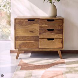 Kommode Sheesham 90x40x65 natur sandgestrahlt lackiert MALM&Ouml; 2 #204