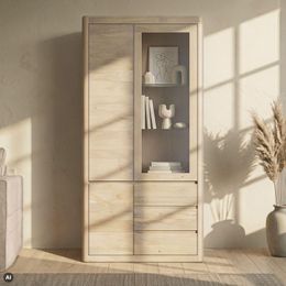 Vitrine Mango 109x40x202 wei&szlig; lackiert TORONTO #311