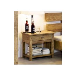 Nachttisch Sheesham 50x35x45 braun ge&ouml;lt NATURE BROWN #91