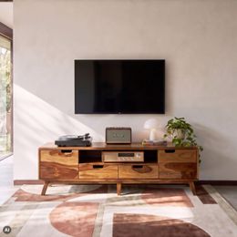 TV-Board Sheesham 180x40x48 natur sandgestrahlt lackiert MALM&Ouml; 2 #221