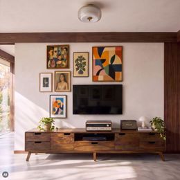 TV-Board Sheesham 260x40x48 walnuss gewachst MALM&Ouml; 2 #126