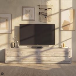 TV-Board Mango 220x40x50 wei&szlig; lackiert TORONTO #366