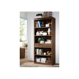 Regal Sheesham 88x40x205 rot-braun gebeizt TORONTO #118