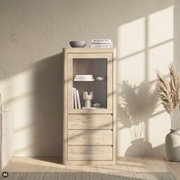 Vitrine Mango 70x40x145 wei&szlig; lackiert TORONTO #308