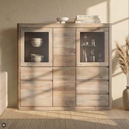 Highboard Mango 166x40x145 wei&szlig; lackiert TORONTO #304