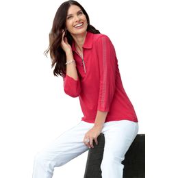 Damen Poloshirt mit Glitzersteinchen erdbeere, Gr&ouml;&szlig;e 40