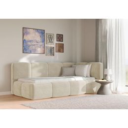 Chameo Polsterbett, Beige, Textil, Birke, Schichtholz, 120x200 cm, Bettkasten, gepolstertes Kopfteil, Stoffauswahl, in verschiedenen Gr&ouml;&szlig;en erh&auml;ltlich, Schlafzimmer, Betten, Polsterbetten