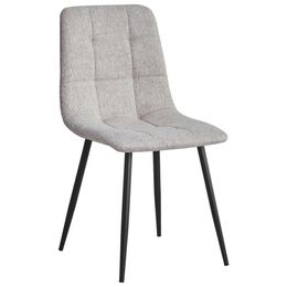 Stylife Stuhl, Taupe, Schwarz, Metall, Textil, konisch, 45x87x54 cm, Esszimmer, St&uuml;hle, Esszimmerst&uuml;hle, Vierfu&szlig;st&uuml;hle
