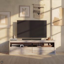 TV-Board Mango 190x50x60 wei&szlig; lackiert TORONTO #347