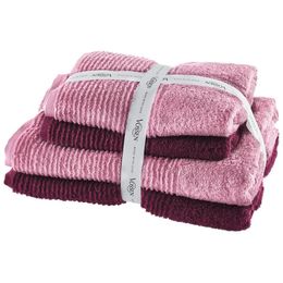 Vossen Frottierset Batoni Set, Rosa, Textil, 4-teilig, Uni, ISO 9001, Fkt, Made in Austria, Oeko-Tex&reg; Standard 100, hochwertige Qualit&auml;t, Badtextilien, Handtuch-Sets