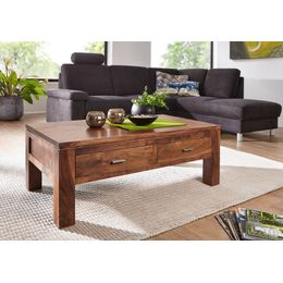 Couchtisch Akazie 110x60x40 hellbraun lackiert SHAMAN #70