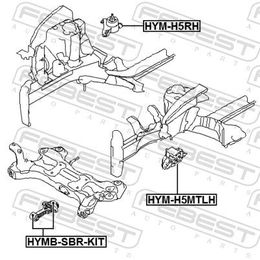 FEBEST Lagerung, Motor HYM-H5MTLH links f&uuml;r HYUNDAI