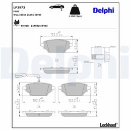 DELPHI Bremsbelagsatz, Scheibenbremse lp3973 f&uuml;r Mercedes