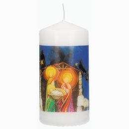 Stumpenkerze Weihnachten - Krippe (1 St&uuml;ck)