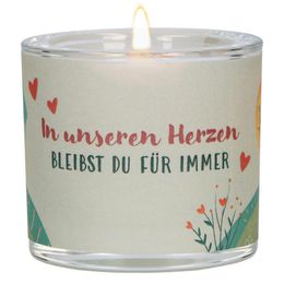 Glaswindlicht zur Trauer - In unseren Herzen&hellip;
