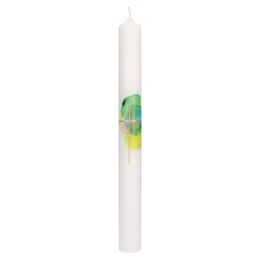 Symbolkerze 400x40 mm Druck- und Wachsmotiv - Farbkleckse und Spirale mit Kreuz ...