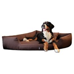 tierlando &reg; TRIVIA | Orthop&auml;disches Eckhundebett Polyester Hundebett Dreieckbett braun 1 m, 25 cm, 1 m