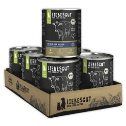LIEBESGUT Hundefutter Bio-Rind mit Bio-Hirse und Bio-K&uuml;rbis 6x800 g