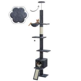 Pawz Road Deckenhoher Katzenbaumturm verstellbar dunkelgrau