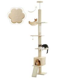 Pawz Road Deckenhoher Katzenbaumturm verstellbar beige