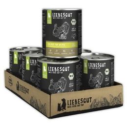 LIEBESGUT Hundefutter Bio-Pute mit Bio-Mangold und Bio-Kartoffel 6x800 g