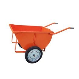 Eichinger-Industrie Kipp-Japanerkarre, 250 l, Vollgummibereifung mit &Oslash; 400 mm und Kugellager, wasserdicht, 3 Kran&ouml;sen, Stahl, reinorange RAL 2004