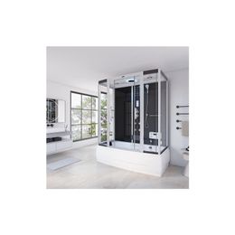 Home Deluxe Dampfdusche mit Whirlpoolfunktion und LED-Beleuchtung DIAMOND BIG - 190 x 100 cm Schwarz