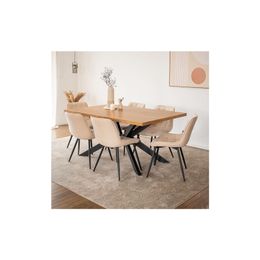 Home Deluxe Esstisch Eckig AVENCIA inkl. Sternfu&szlig; - 160 x 100 cm Light Oak