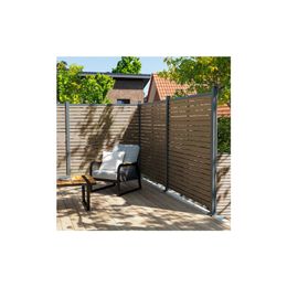 Home Deluxe WPC Sichtschutzzaun ALIRA Teak - 1 x Element + 2 x Pfosten