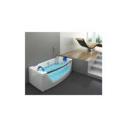 Home Deluxe Whirlpool Badewanne mit Lichttherapie ATLANTIC M 175 x 85 cm