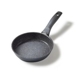 Stoneline Bratpfanne 18 cm, Pfanne Induktion geeignet, Pfanne mit Antihaft-Beschichtung mit echten Steinpartikeln, Brat- & Universalpfannen aus Aluguss, Kleine Pfanne, Farbe: Grau