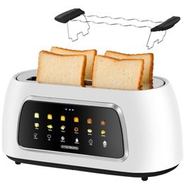 Steinborg XXL 4 Scheiben Toaster Lift Funktion Br&ouml;tchenaufsatz Wei&szlig;
