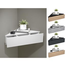 Vcm Nachtschrank Wandschublade Wandboard Eckregal Nachttisch Ma&szlig;e ca. H. 15 x B. 60 x T. 43 cm - Usal S