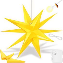 Kesser&reg; Leuchtstern 3D, LED Weihnachtsstern mit Timer f&uuml;r innen und au&szlig;en, Adventsstern Beleuchtet h&auml;ngend Stern + Warmwei&szlig; Licht