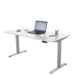 Schaff Schreibtisch elektrisch h&ouml;henverstellbar, Ergonomische Arbeitstisch, Gestell und TischplatteWei&szlig; 160x60