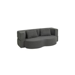 sobuy Schlafcouch, Wohnlandschaft, Zweisitzer-Bett mit 2 Kissen Dunkelgrau 177x107x32cm Modern