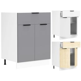 Vcm K&uuml;chenschrank Ma&szlig;e ca. H. 82 x B. 60 x. T. 46 cm Unterschrank mit zwei Dreht&uuml;ren und einer Schublade K&uuml;chenm&ouml;bel - Fasola