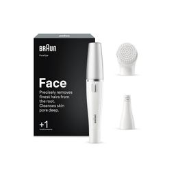 Braun FaceSpa Gesichtsepilierer + 1 Extra SE810 Wei&szlig;/Silber (2-IN-1: das weltweit erste All-in-One Ger&auml;t f&uuml;r Gesichtsepilation und Reinigung, kompaktes Design, Batteriebetrieb, ideal f&uuml;r unterwegs, 100% wasserdicht, Lieferumfang: Gesichtsepilierer, Gesicht