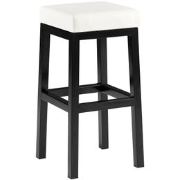 CLP Barhocker Taylor I Sitzh&ouml;he 78 cm I Gepolsterter Barstuhl mit Kunstlederbezug I Tresenhocker mit schwarzem Metallgestell