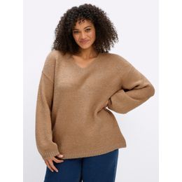 sheego V-Ausschnitt-Pullover