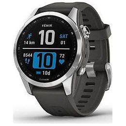 Garmin Fenix 7S 42 mm silber am Silikonarmband graphit [Wi-Fi]