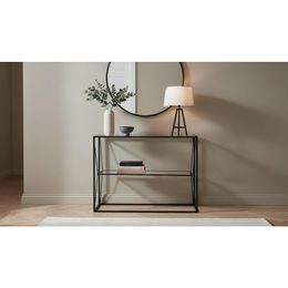 Xora Konsolentisch, Grau, Schwarz, Metall, Glas, rechteckig, 30x80x100 cm, Wohnzimmer, Wohnzimmertische, Konsolentische