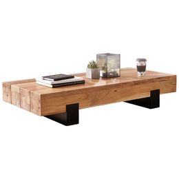 Mid.you Couchtisch, Akazie, Holz, Akazie, massiv, rechteckig, Kufe, 59x25x130 cm, Wohnzimmer, Wohnzimmertische, Couchtische