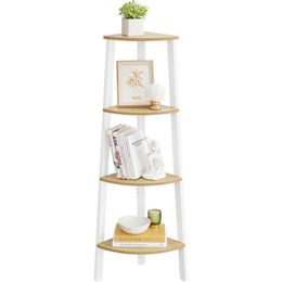 Mid.you Eckregal, Braun, Wei&szlig;, Metall, Holzwerkstoff, 4 F&auml;cher, 33.4x124.5x33.4 cm, stehend, Wohnzimmer, Regale, Eckregale