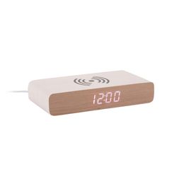 Karlsson Wecker Retro Flat, Wei&szlig;, Holzwerkstoff, 8x3x16 cm, Weckfunktion, Timerfunktion, Dekoration, Uhren, Wecker