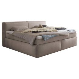 Esposa Boxspringbett, Taupe, Kunststoff, H3 + H4, 7-Zonen, H&ouml;he ca. 18 cm, 180x200 cm, gepolstertes Kopfteil, Stoffauswahl, Topper durchgehend, Wendematratze mit unterschiedlichen H&auml;rtegraden, in verschiedenen Gr&ouml;&szlig;en erh&auml;ltlich, Partnermatratze durchgehendem Bezug, Schlafzimmer, Betten, Doppelbetten